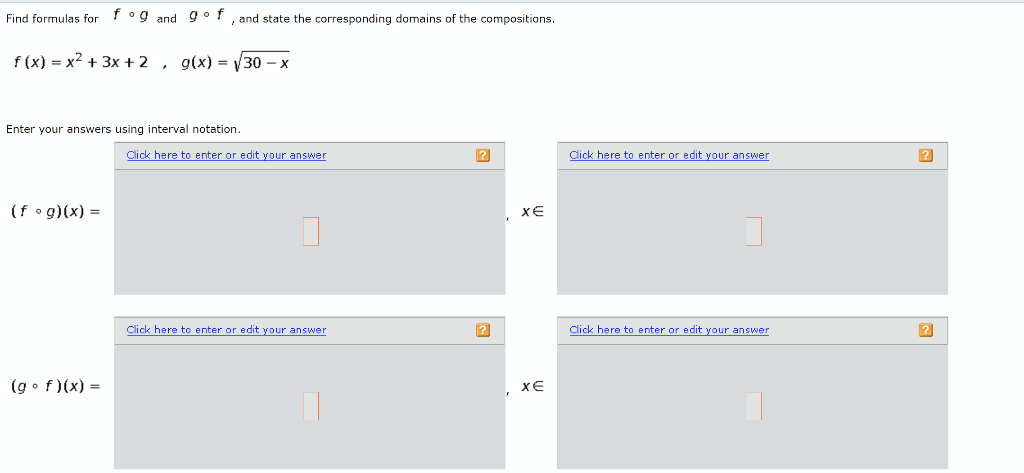 Solved Find formulas for fog and gof , and state the | Chegg.com