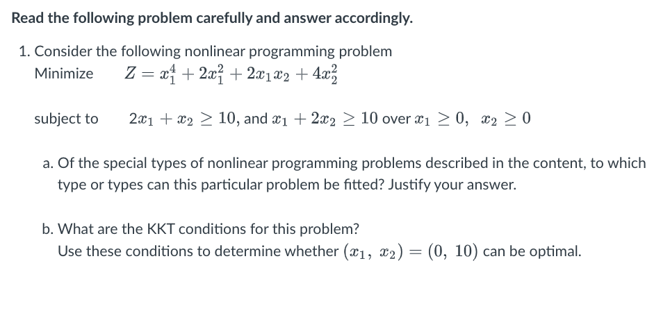 Read the following problem carefully and answer | Chegg.com
