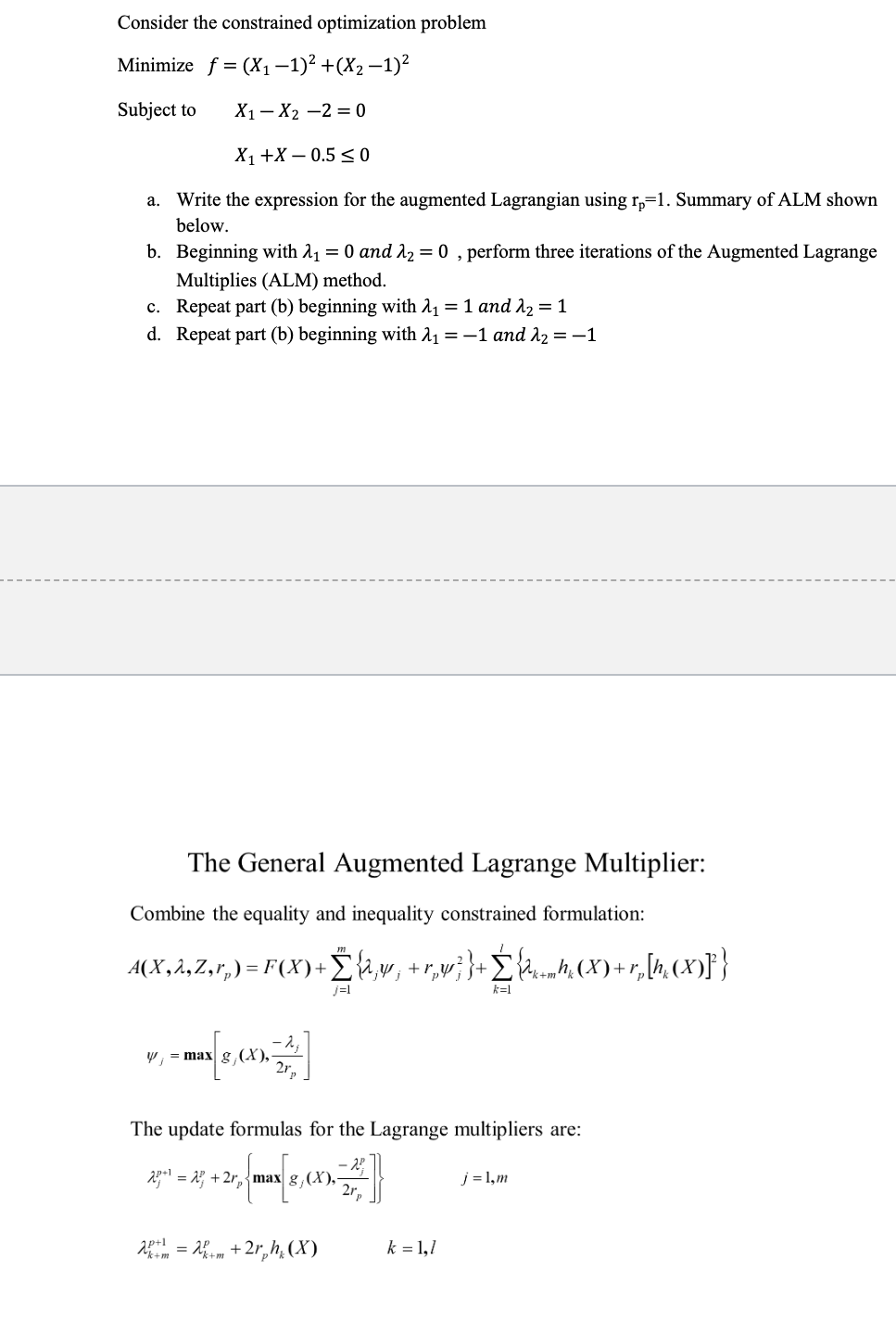 Consider the constrained optimization problem | Chegg.com
