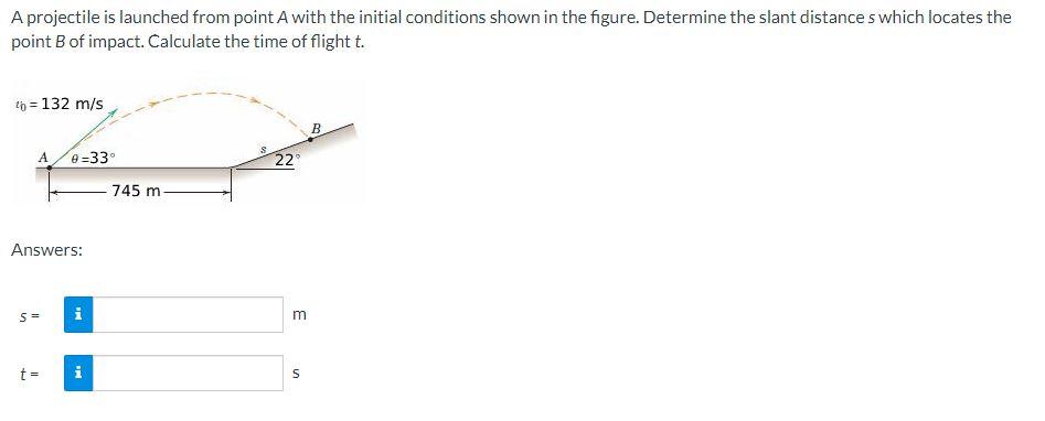 Solved A projectile is launched from point A with the | Chegg.com