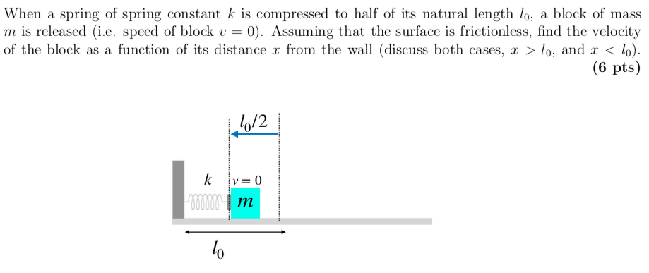 Solved When a spring of spring constant k is compressed to | Chegg.com