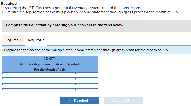 Required: 1. Assuming that CD City uses a perpetual | Chegg.com