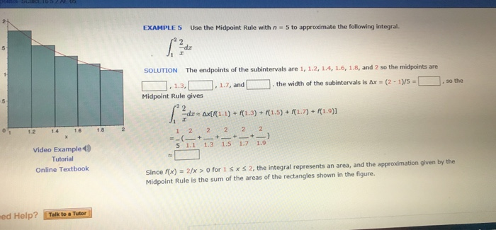 Solved EXAMPLE 5 Use the Midpoint Rule with n 5 to | Chegg.com