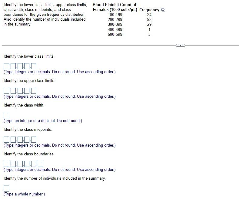  Solved Identify The Lower Class Limits Upper Class Lim