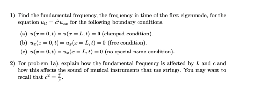 Solved = 1) Find the fundamental frequency, the frequency in | Chegg.com