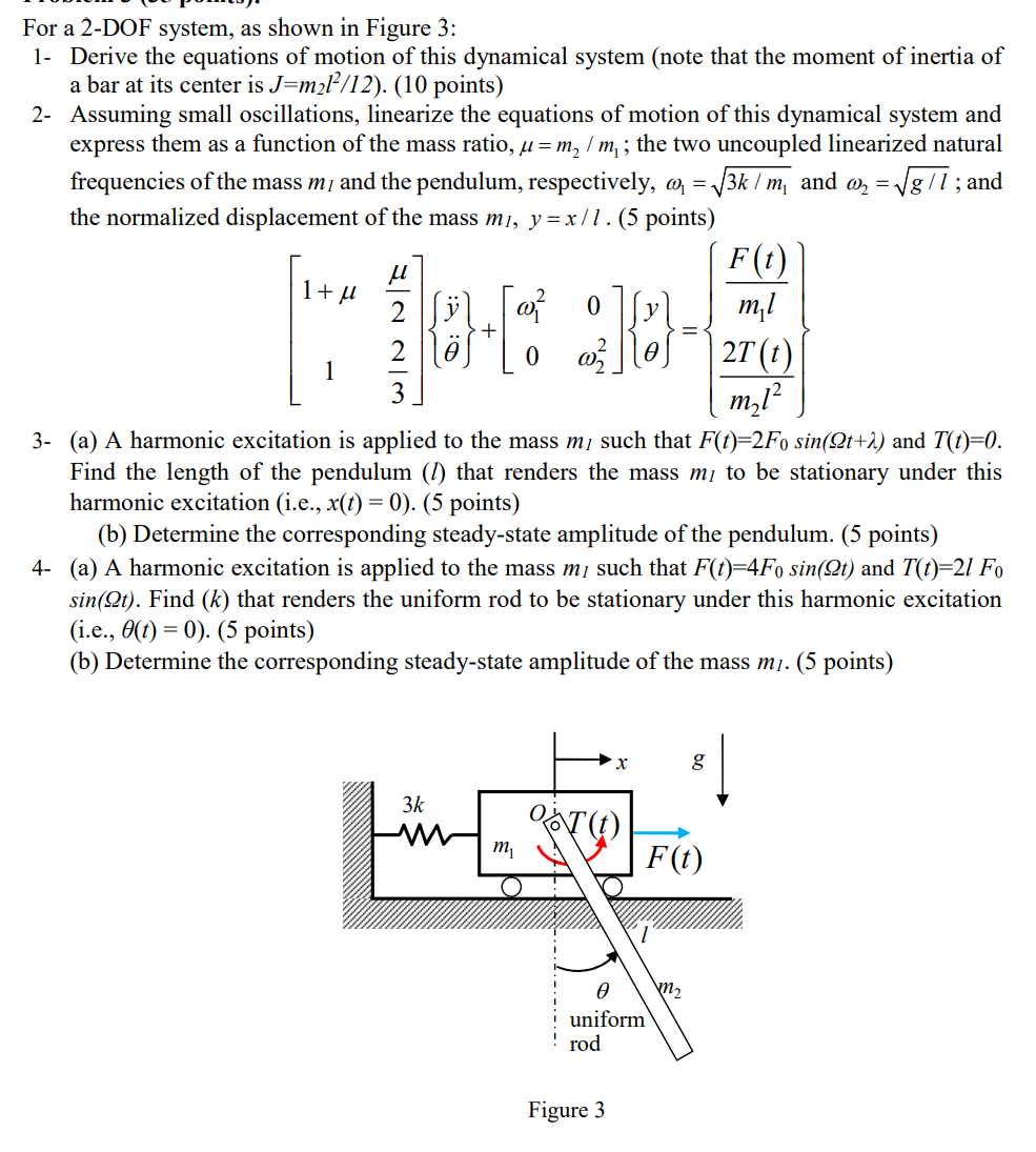 1+ u 219 + For a 2-DOF system, as shown in Figure 3: | Chegg.com