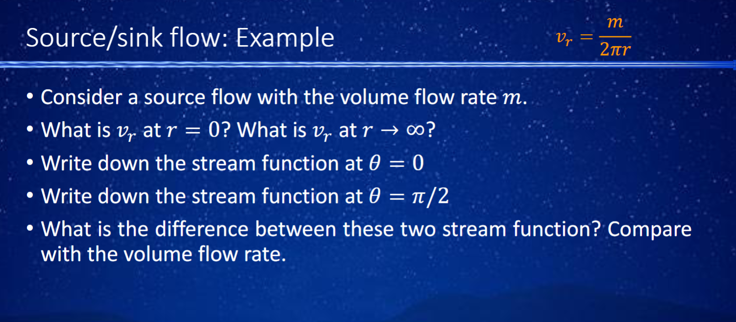 Solved Sourcesink flow: Examplevr=m2πrConsider a source flow | Chegg.com