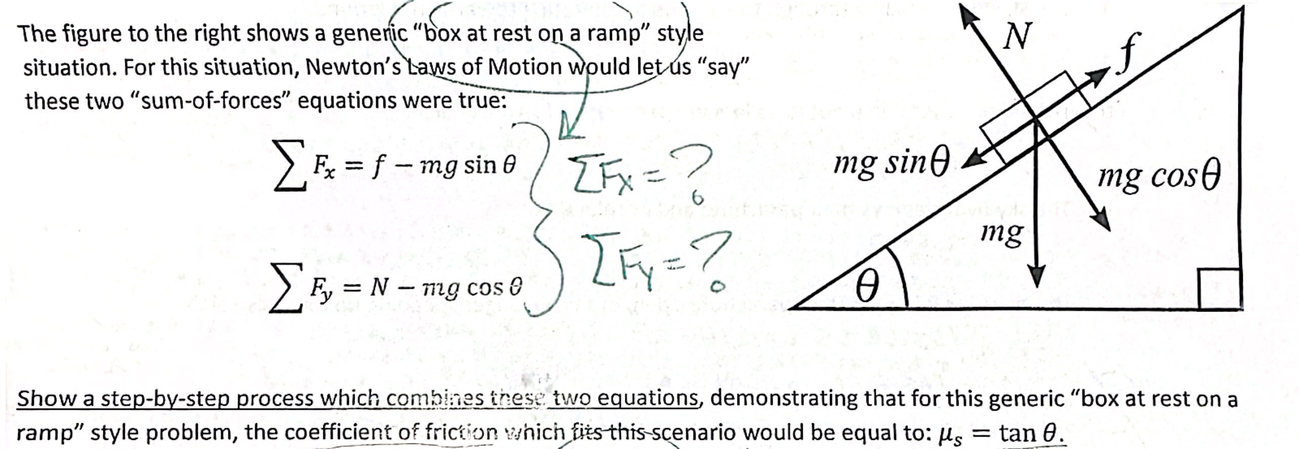 Solved The figure to the right shows a generic "box at rest | Chegg.com