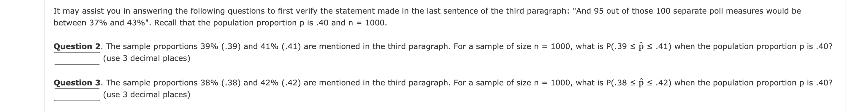 Solved UNDERSTANDING THE MARGIN OF SAMPLING ERROR The margin | Chegg.com