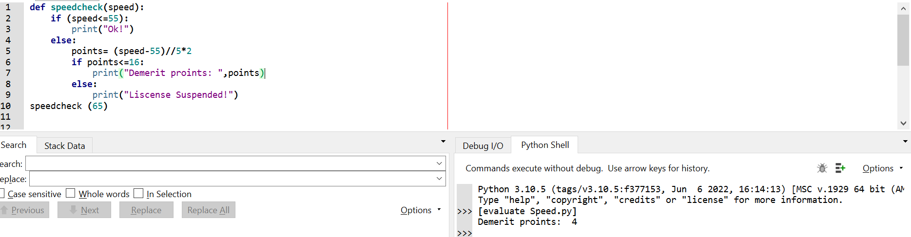 Solved How can I add user input for speedcheck to make this | Chegg.com