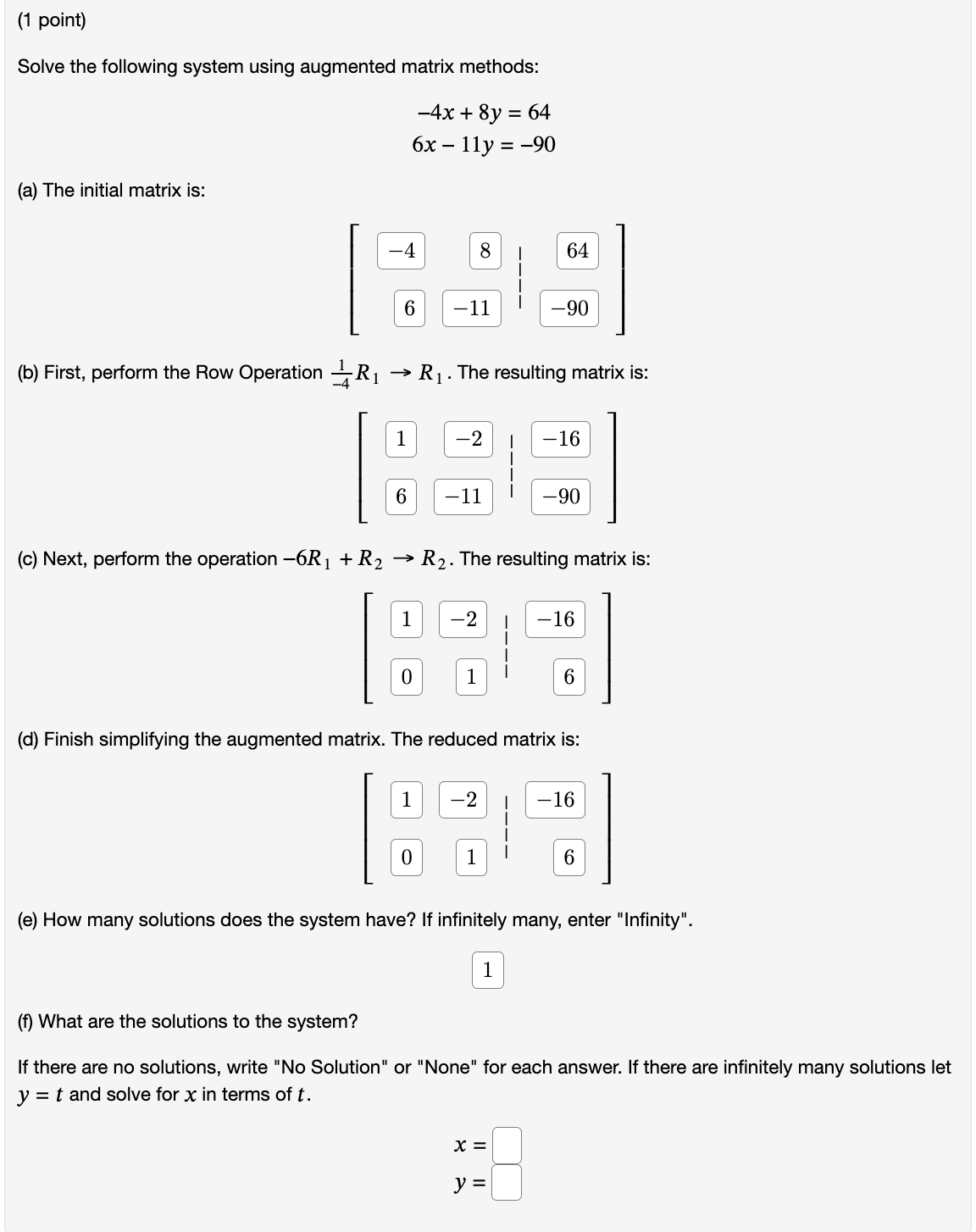 Solved Solve the following system using augmented matrix | Chegg.com