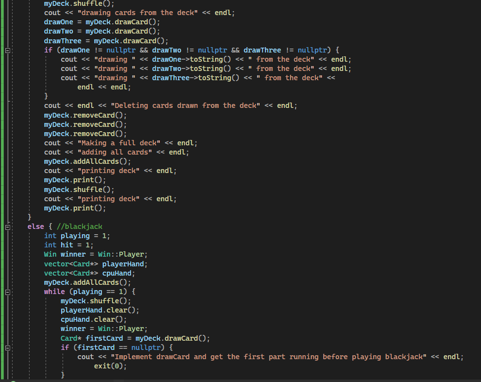 Solved For this assignment, we will be making blackjack. | Chegg.com
