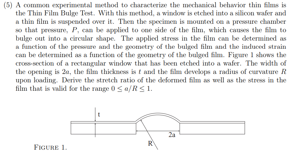 Solved (5) A common experimental method to characterize the | Chegg.com