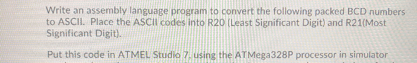 Solved Write an assembly language program to convert the | Chegg.com