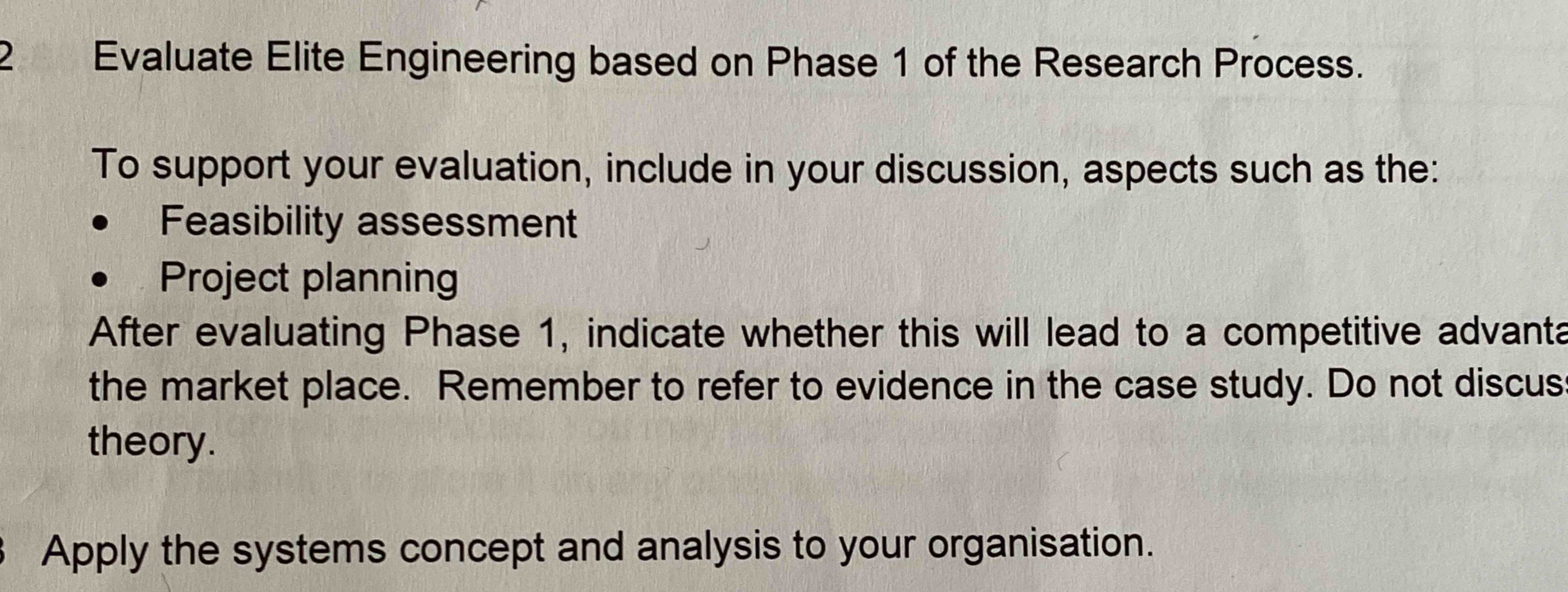 Solved Evaluate Elite Engineering based on Phase 1 ﻿of the | Chegg.com