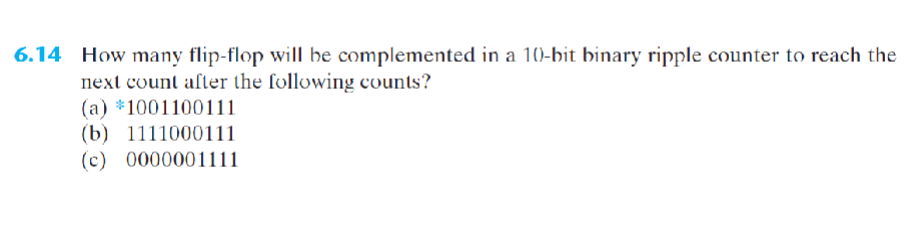 Solved 14 How many flip-flop will be complemented in a | Chegg.com