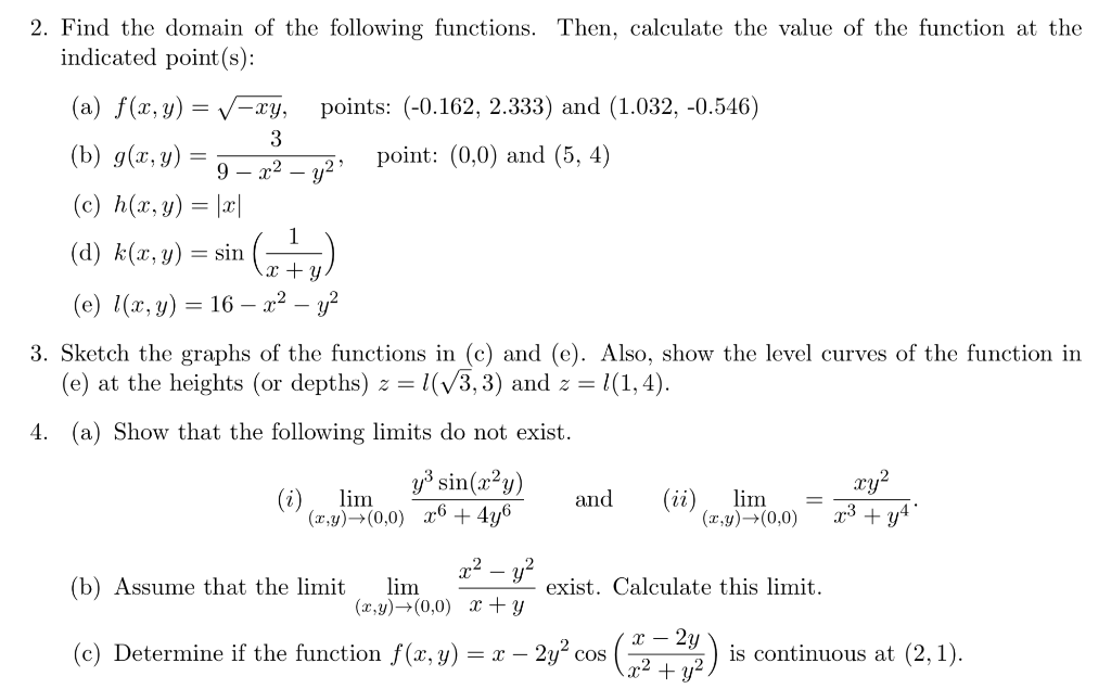 Solved 2. Find the domain of the following functions. Then, | Chegg.com