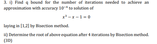 Solved I am a masters student specializing in numerical | Chegg.com