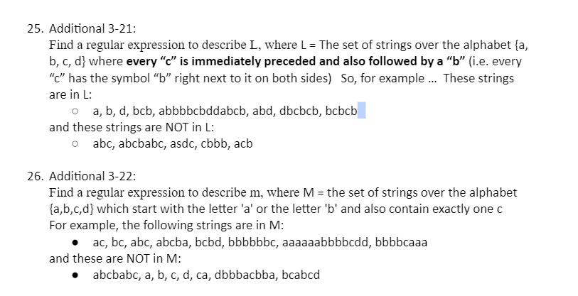 Solved 25. Additional 3-21: Find a regular expression to | Chegg.com