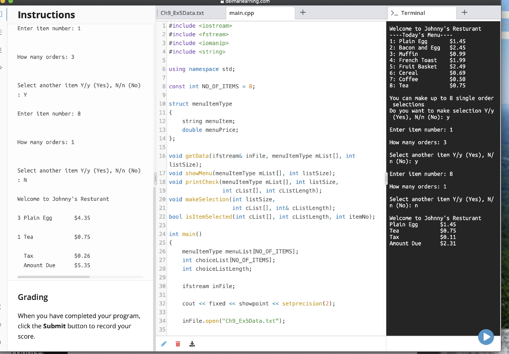 Solved deimanearning.com Instructions Ch9_Ex5Data.txt | Chegg.com