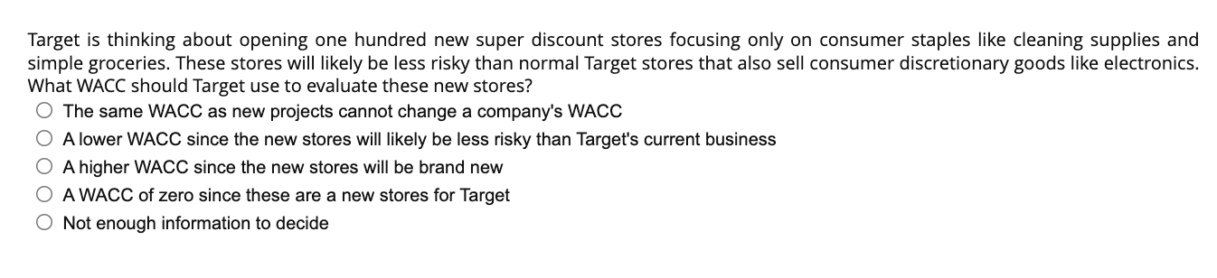 Solved Target is thinking about opening one hundred new | Chegg.com