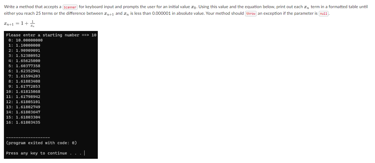 Solved Write a method that accepts a for keyboard input and | Chegg.com