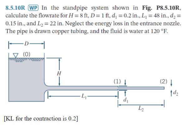 Solved 8.5.10R WP In the standpipe system shown in Fig. | Chegg.com