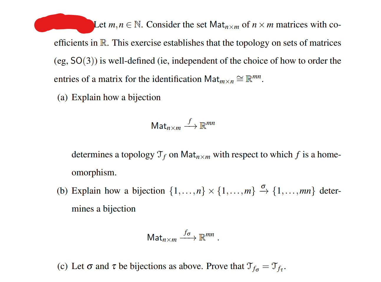 Solved Let m,n∈N. Consider the set Mat n×m of n×m matrices | Chegg.com Solved Let m,n∈N. Consider the set Mat n×m of n×m matrices | Chegg.com