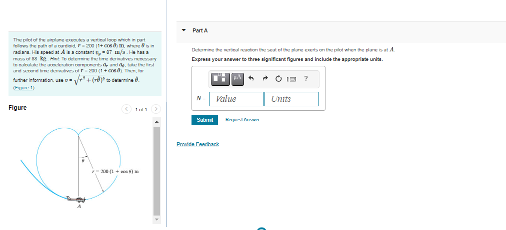 The pilot of the airplane executes a vertical loop | Chegg.com