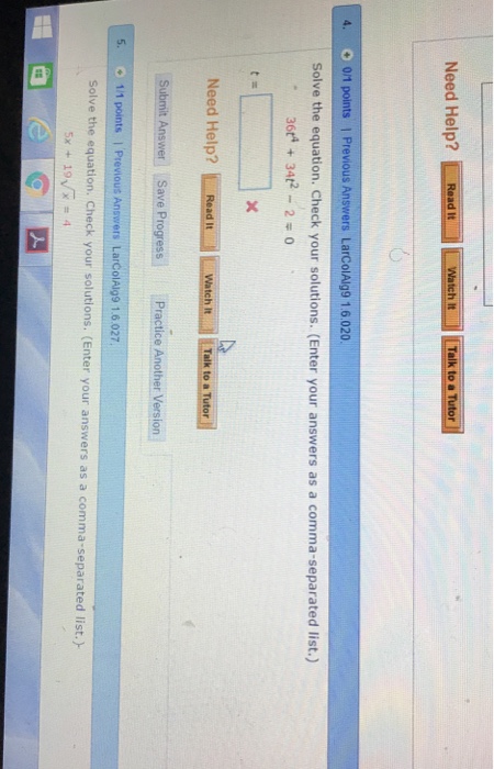 Solved Solve the equation. Check your solutions. (Enter your | Chegg.com