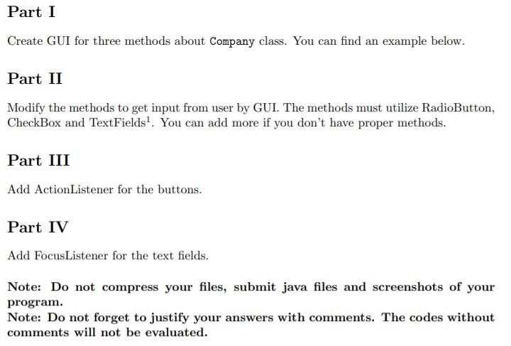 Practice Java Gui, Please answer quickly and | Chegg.com