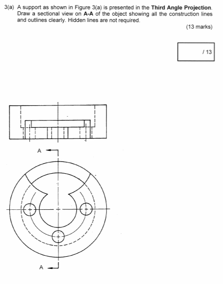 Solved 3(a) A support as shown in Figure 3(a) is presented | Chegg.com
