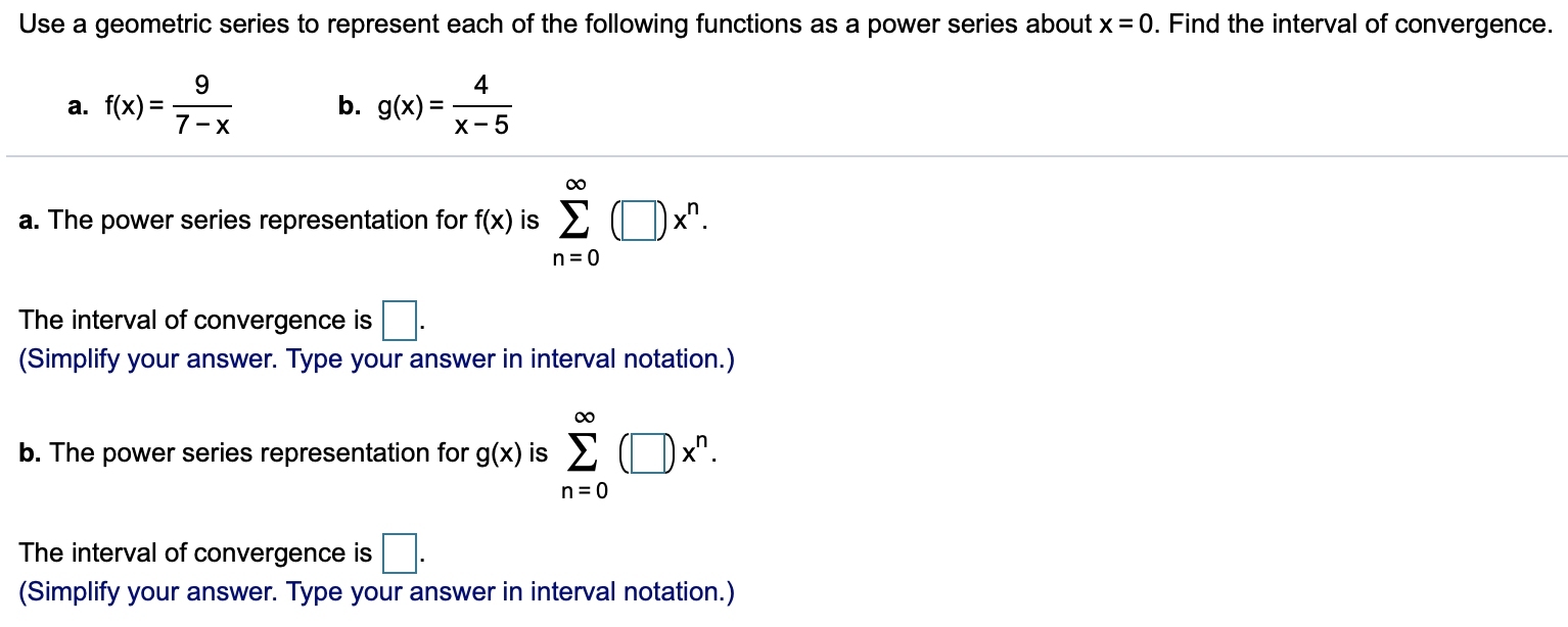 Solved Use a geometric series to represent each of the | Chegg.com