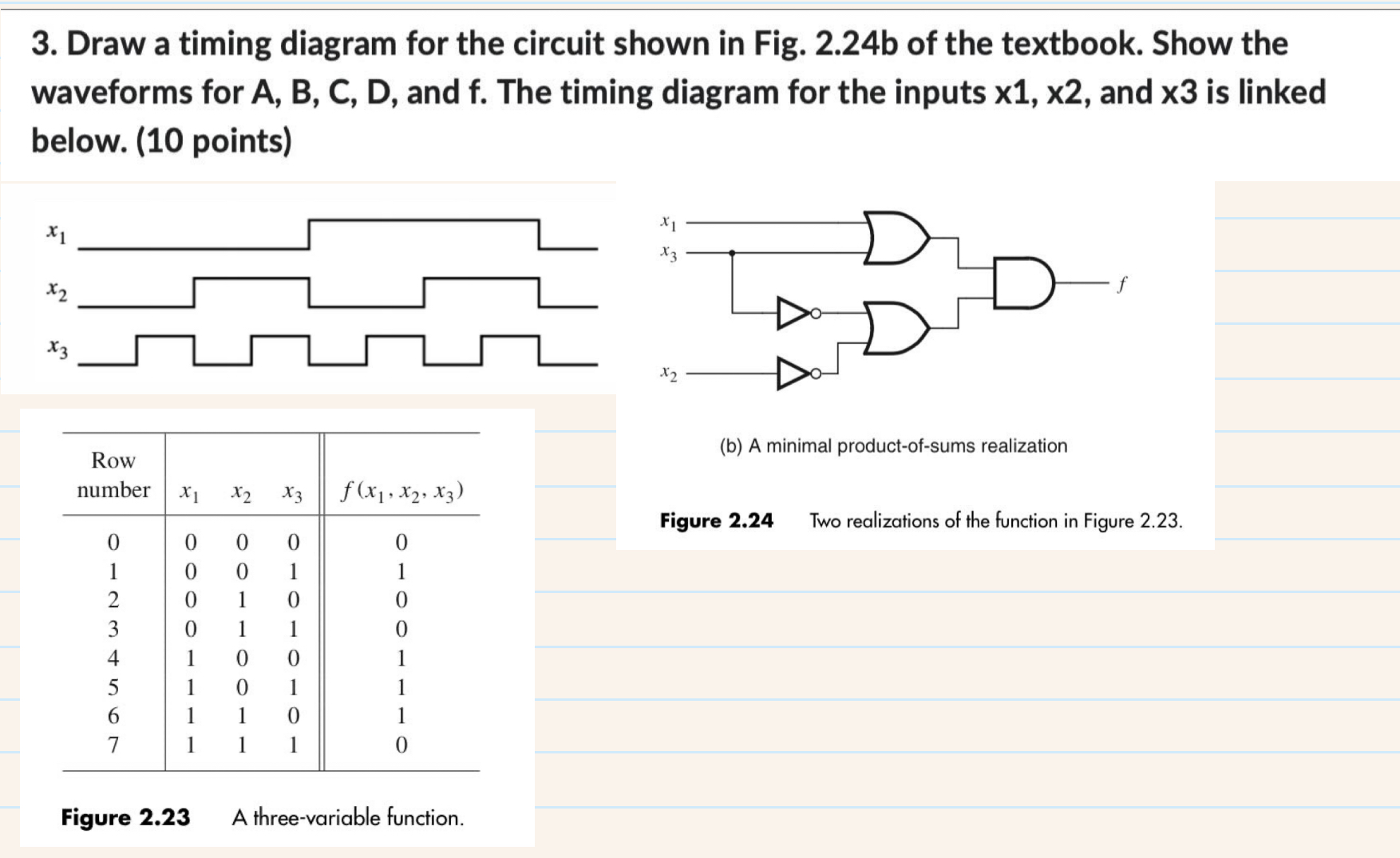 Solved 3. ﻿Draw a timing diagram for the circuit shown in | Chegg.com