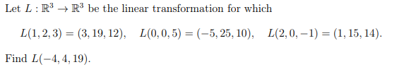Solved Let L: R3 R3 be the linear transformation for which | Chegg.com