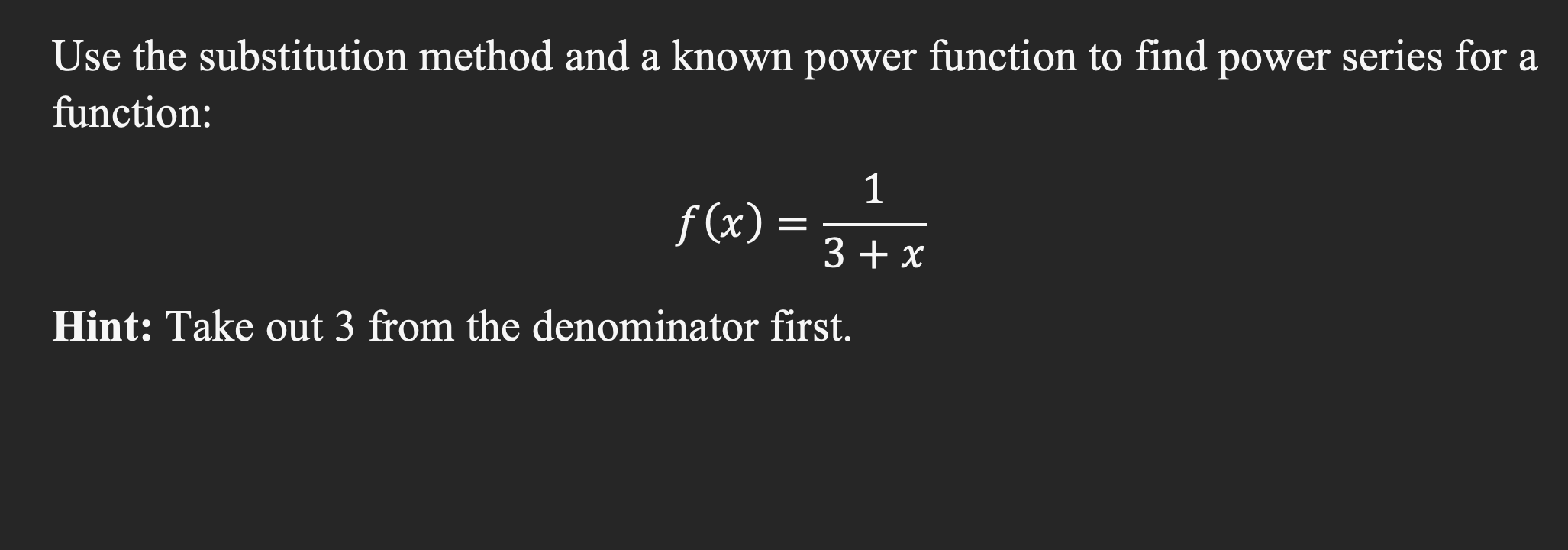 Solved Use the substitution method and a known power | Chegg.com