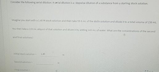 Solved consider the following serial dilution A serilal | Chegg.com