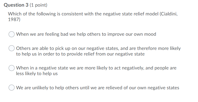 Solved Question 3 (1 point) Which of the following is | Chegg.com