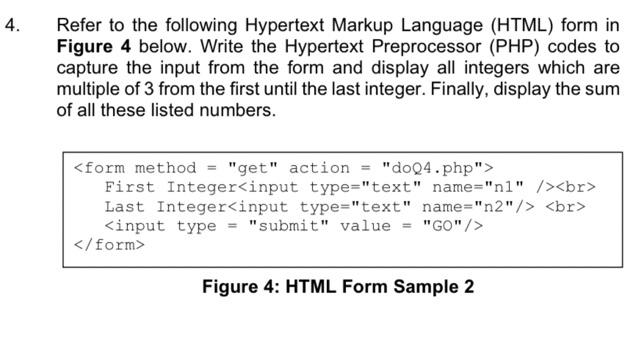 Solved 4. Refer to the following Hypertext Markup Language | Chegg.com