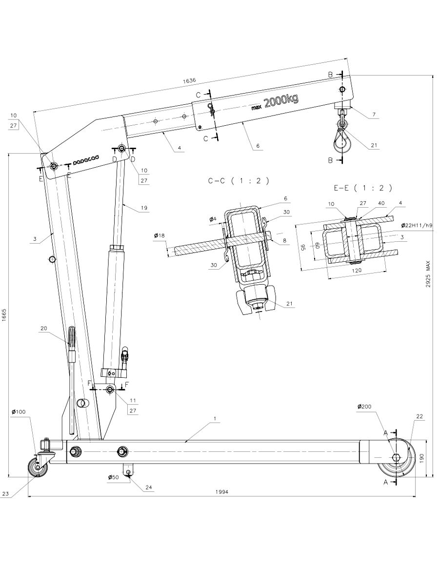 Consider the following engine crane design used to | Chegg.com