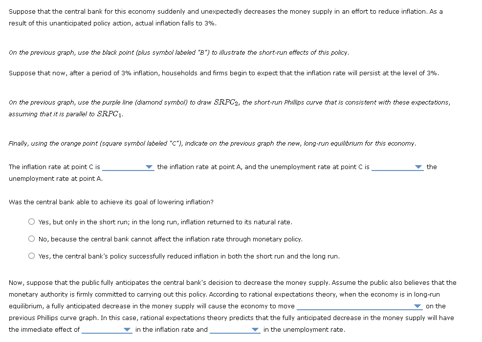 Solved 5 Expectations And The Phillips Curve The Following