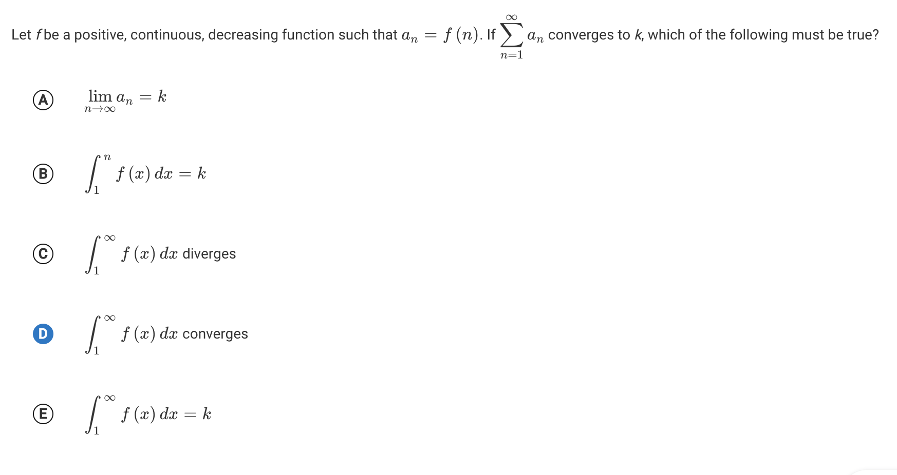 Solved Let Fbe A Positive Continuous Decreasing Function
