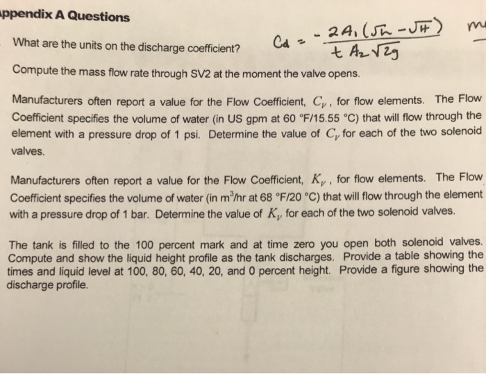 Solved In this lab we calculate the discharge coefficients | Chegg.com