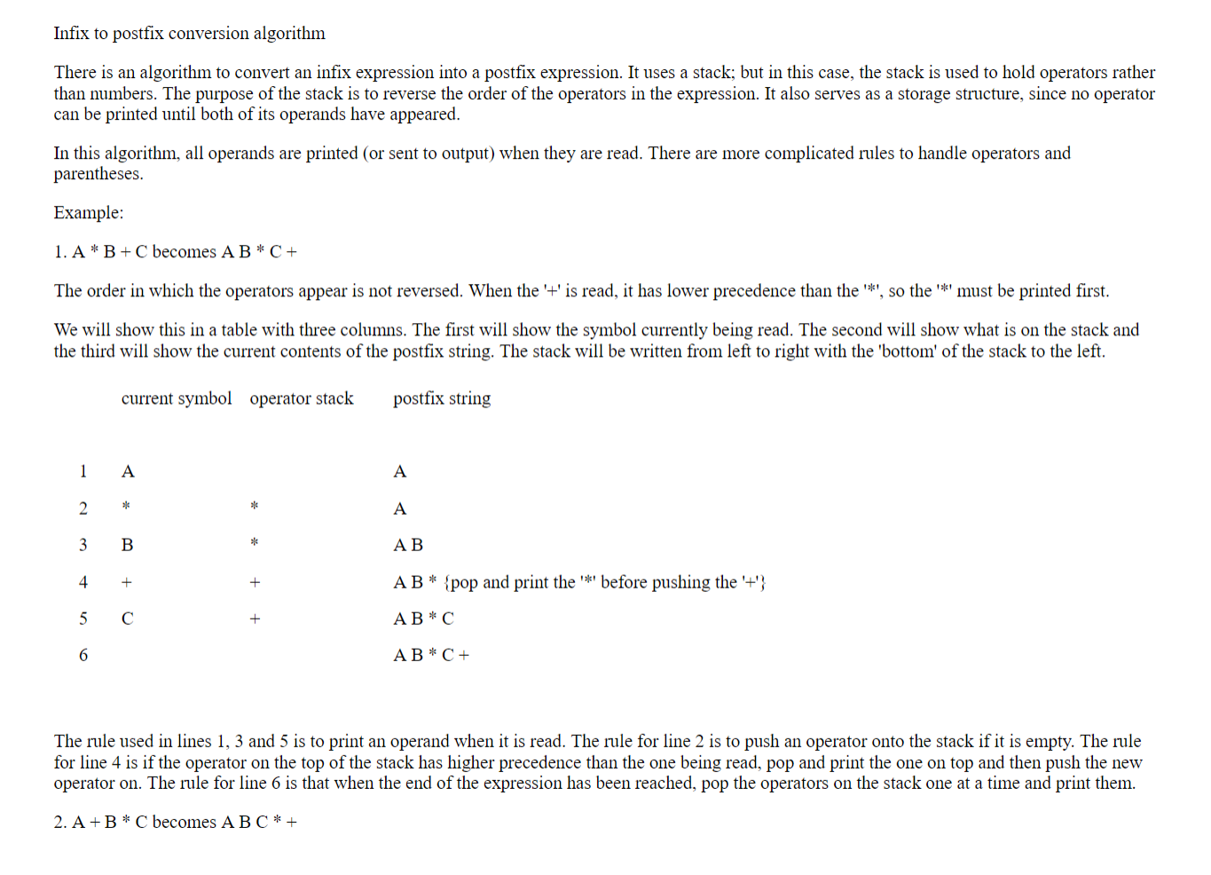 Solved Please implement a program in c++ to convert an infix | Chegg.com