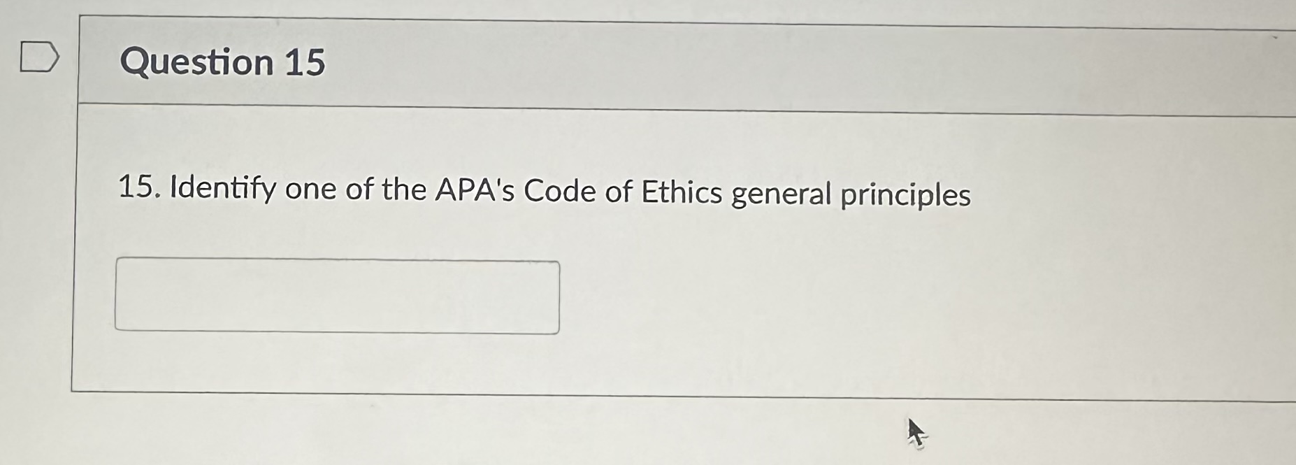 Solved 15. Identify one of the APA's Code of Ethics general | Chegg.com