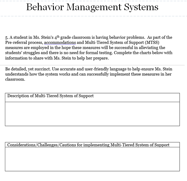 Solved Behavior Management Systems 5. A student in Ms. | Chegg.com