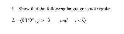 Solved 4. Show that the following language is not regular. | Chegg.com