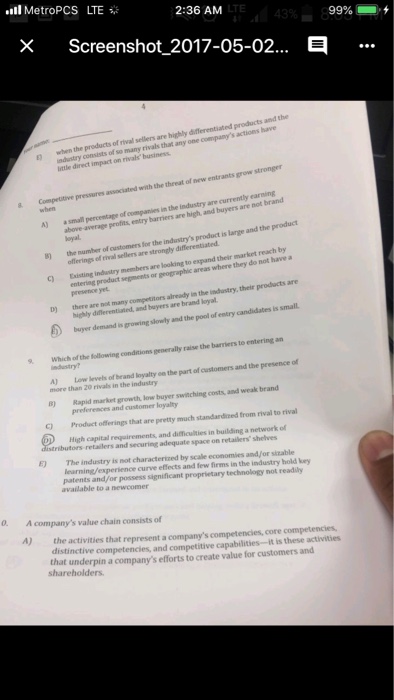 Solved PART-MULTIPLE CHOICE. Select and respond to EIGHTEEN | Chegg.com