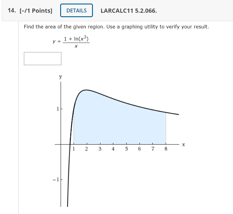 Solved Find the area of the given region. Use a graphing | Chegg.com