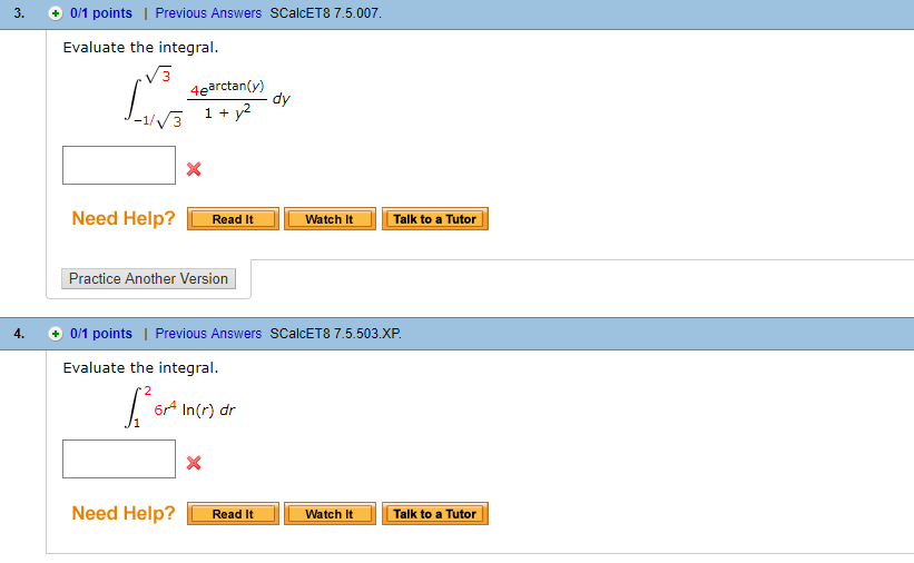 Solved 3. +0/1 points | Previous Answers SCalcET8 7.5.007 | Chegg.com